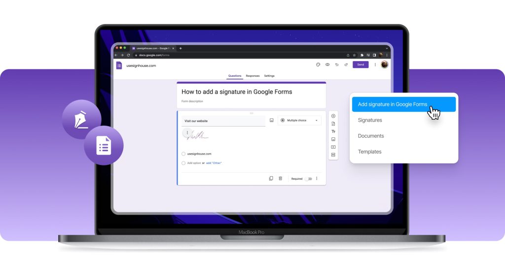 Add signature to Google Forms - SignHouse