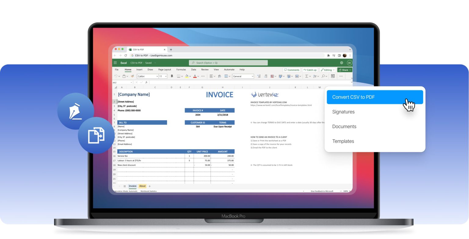CSV to PDF Converter (Free Tool) - SignHouse